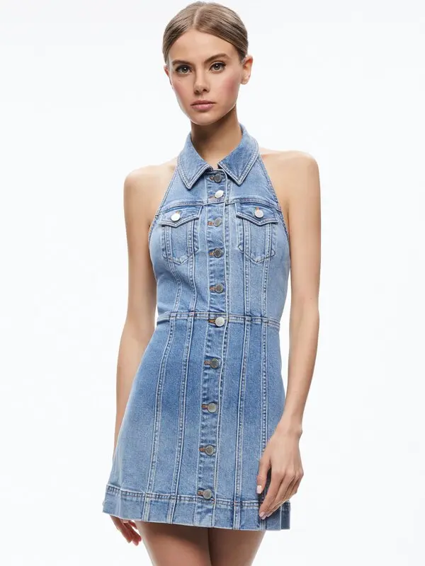 Alice + Olivia Kendall Denim Mini Dress