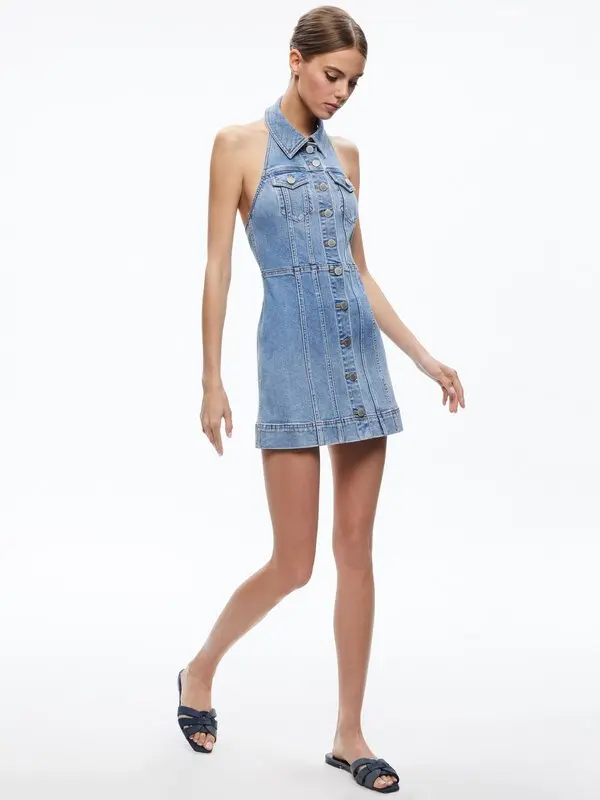 Alice + Olivia Kendall Denim Mini Dress