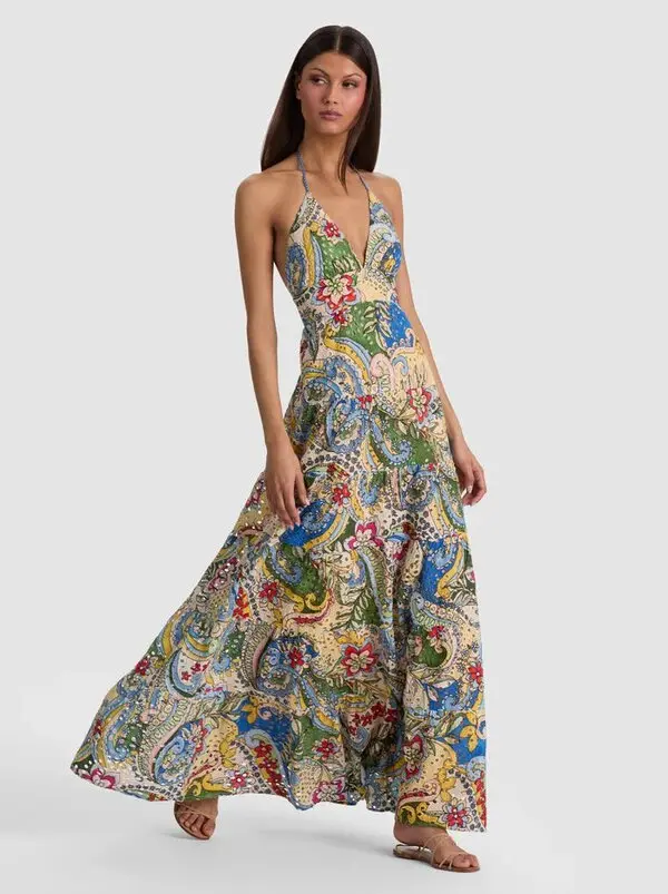 Alice + Olivia Karolina Tiered Maxi Dress