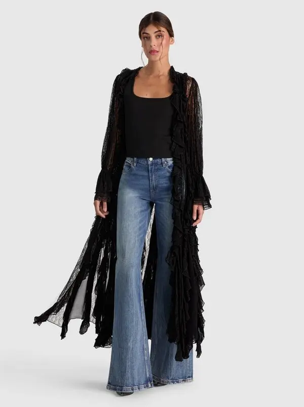 Alice + Olivia Cher Ruffle Maxi Robe