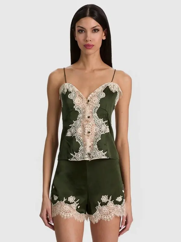 Alice + Olivia Julietta Lace Slip Top
