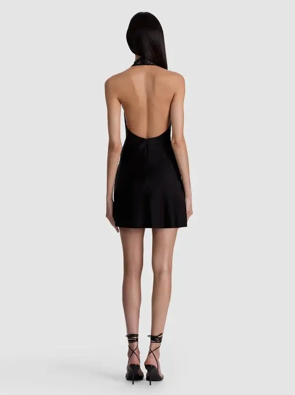 Alice + Olivia Viola Lace Halter Mini Dress