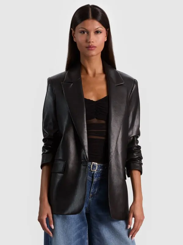 Alice + Olivia Denny Vegan Blazer - Black