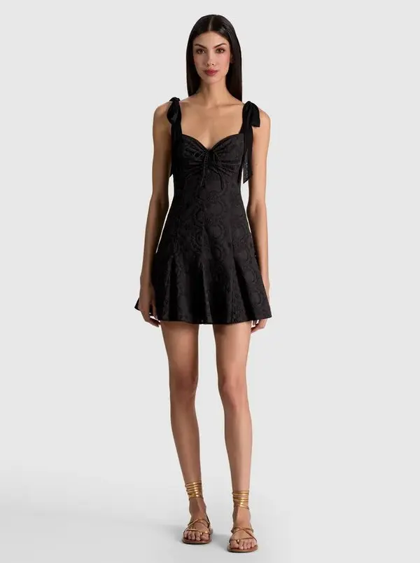 Alice + Olivia Ambrie Embroidered Mini Dress