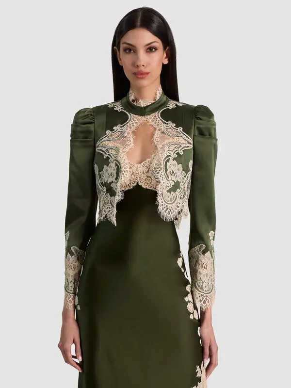 Alice + Olivia Thomasina Lace Cropped Jacket