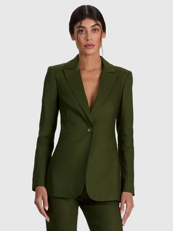 Alice + Olivia Breann Linen Blazer