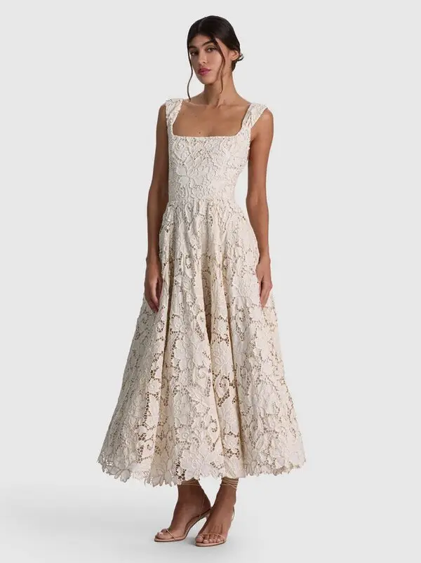 Alice + Olivia Esma Flared Midi Dress