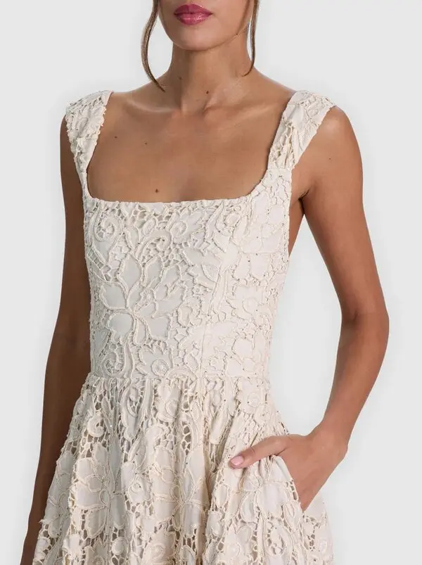 Alice + Olivia Esma Flared Midi Dress