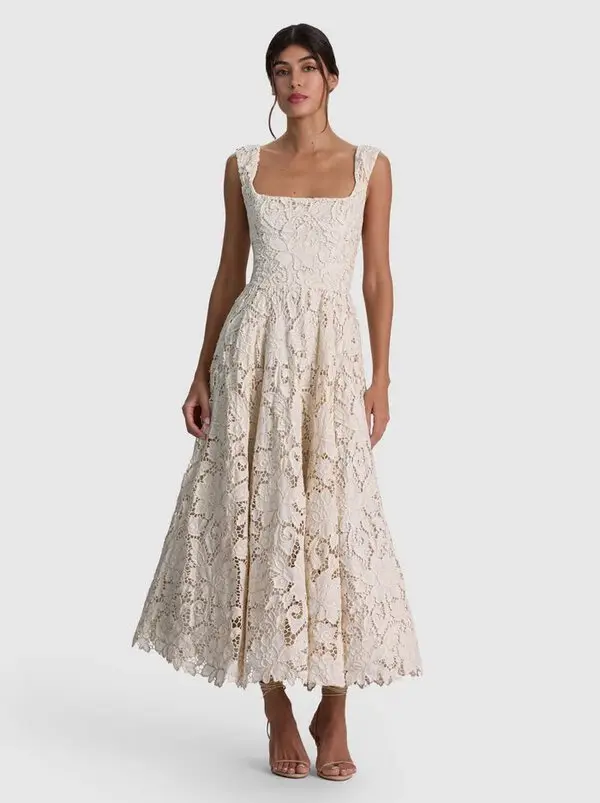 Alice + Olivia Esma Flared Midi Dress