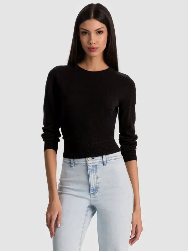 Alice + Olivia Carolann Cashmere Shrunken Pullover