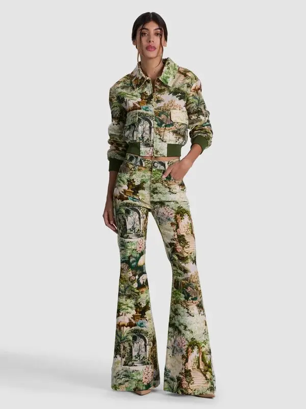 Alice + Olivia Willard Denim Aviator Jacket
