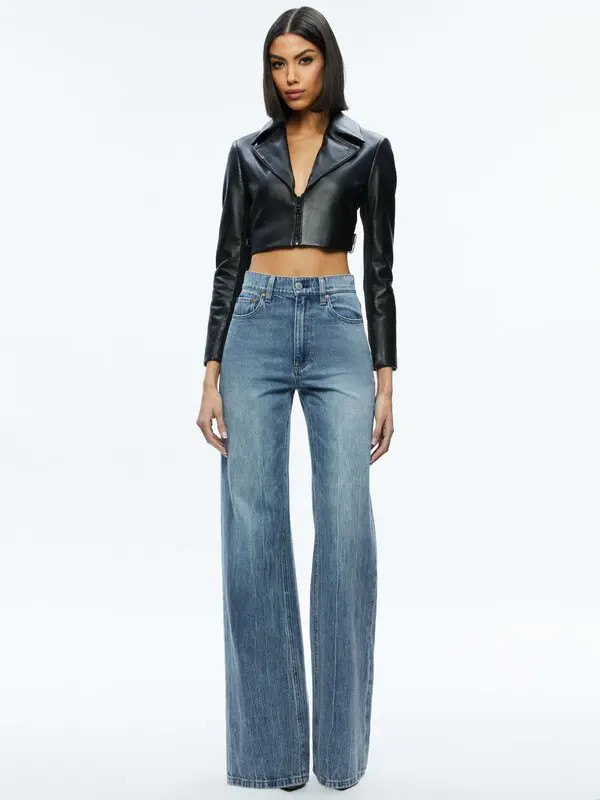 Alice + Olivia Yardley Leather Jacket