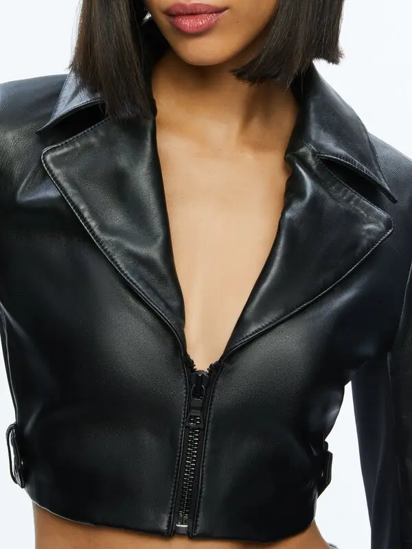 Alice + Olivia Yardley Leather Jacket