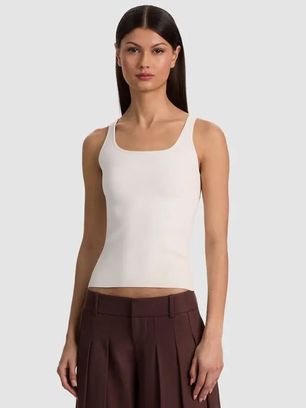 Alice + Olivia Daryn Sculpting Tank - Soft White