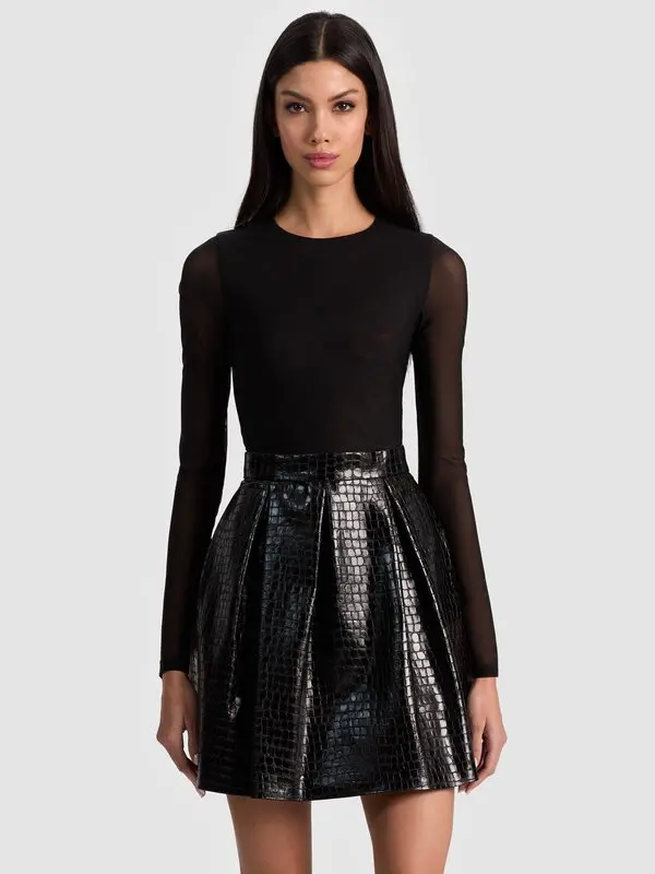 Alice + Olivia Chara Vegan Mini Dress
