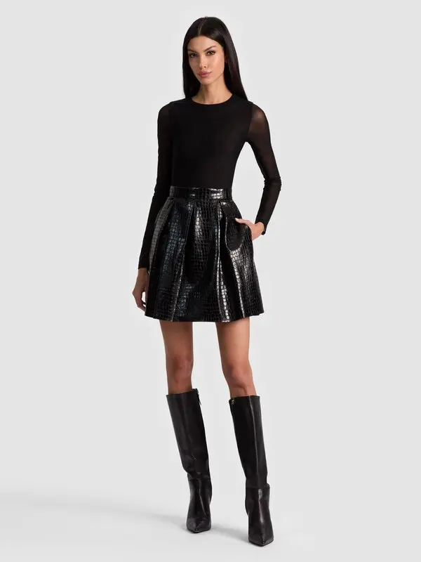 Alice + Olivia Chara Vegan Mini Dress