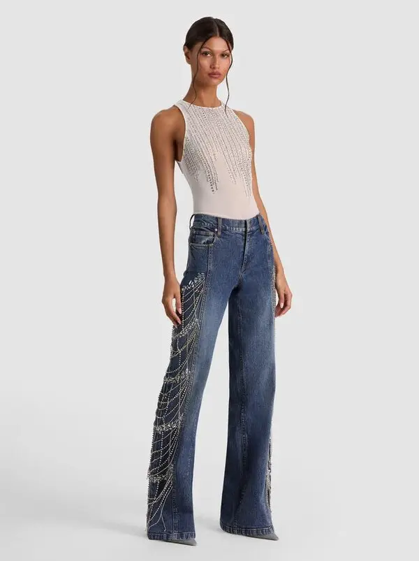 Alice + Olivia Roxie Embellished Jean