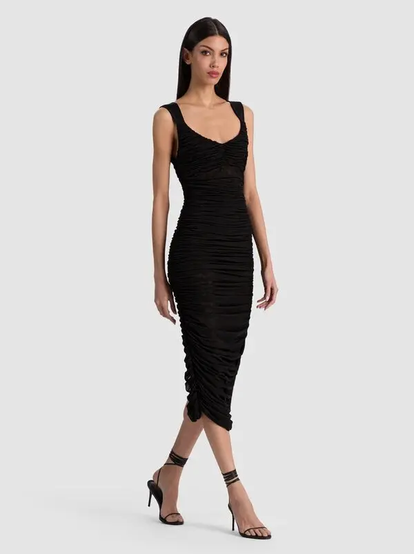 Alice + Olivia Renee Sheer Midi Dress