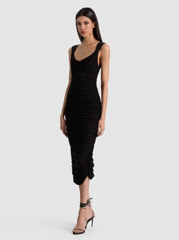 Alice + Olivia Renee Sheer Midi Dress