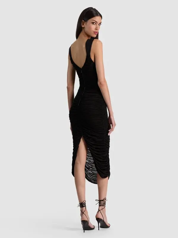 Alice + Olivia Renee Sheer Midi Dress