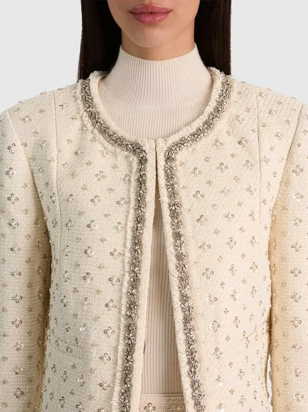 Alice + Olivia Thomasina Embellished Tweed Jacket
