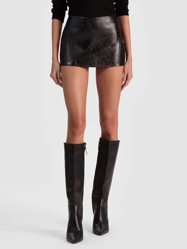 Alice + Olivia Mace Leather Mini Skort