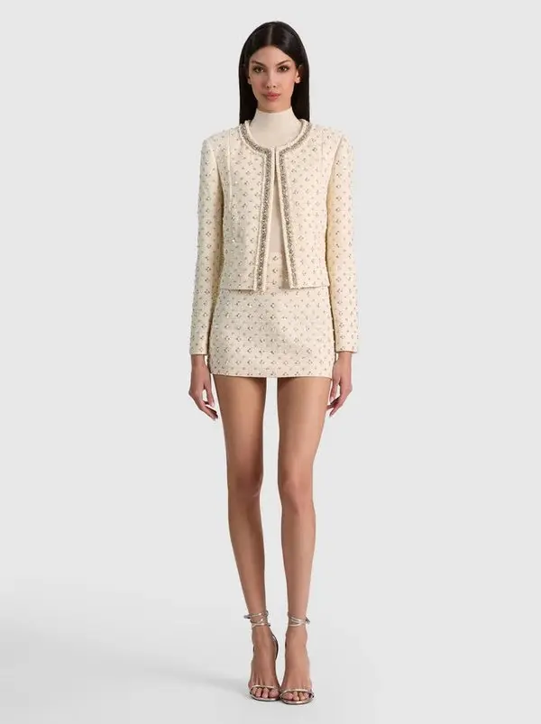 Alice + Olivia Rubi Embellished Mini Skirt