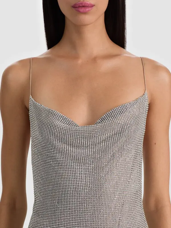 Alice + Olivia Harmony Chainmail Slip Dress
