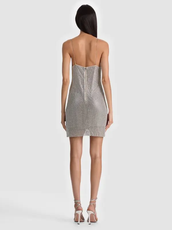 Alice + Olivia Harmony Chainmail Slip Dress