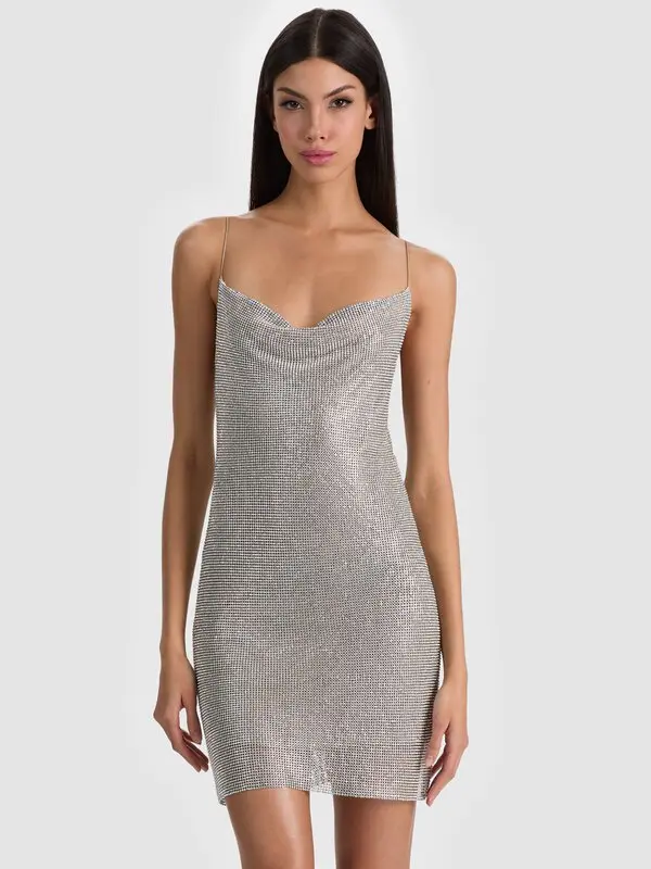 Alice + Olivia Harmony Chainmail Slip Dress