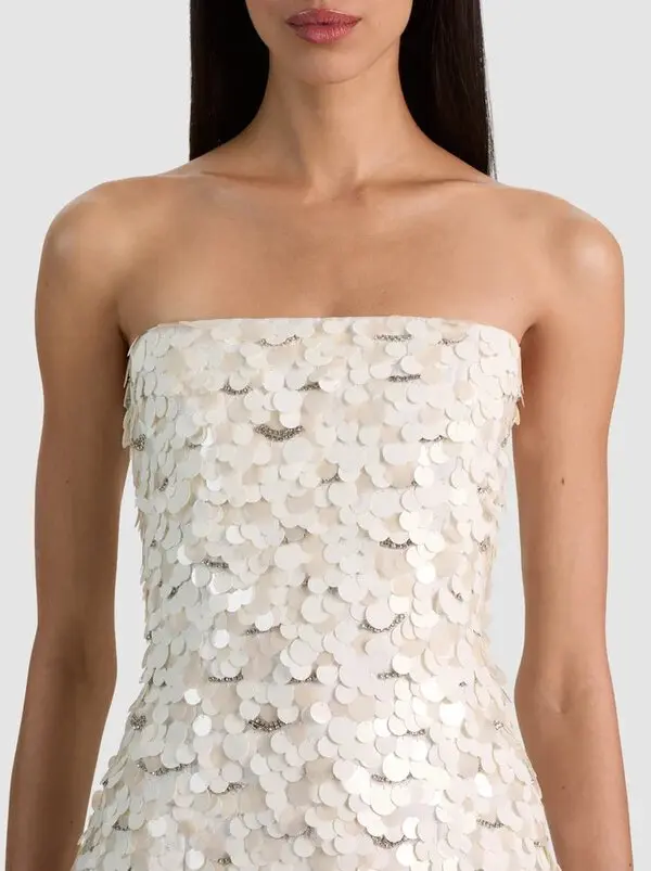 Alice + Olivia Katia Embroidered Mini Gown