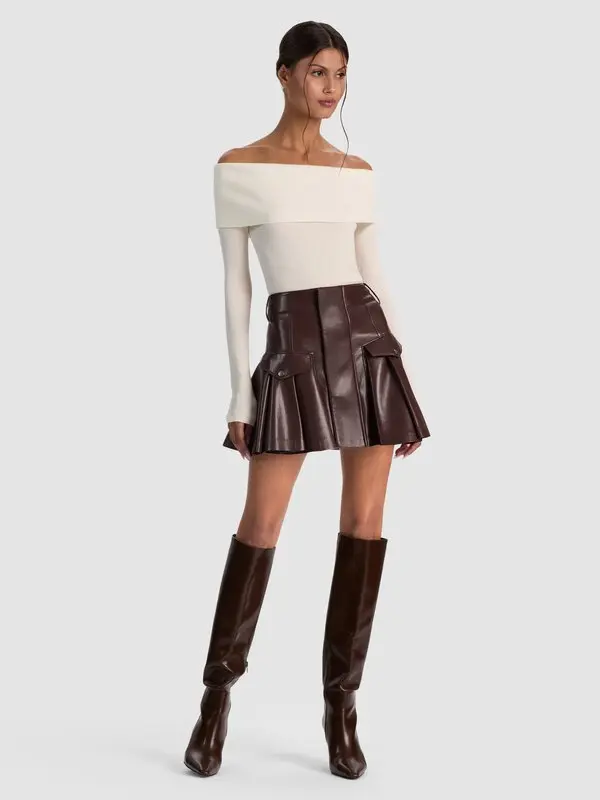 Alice + Olivia Trinity Vegan Ruffle Skirt