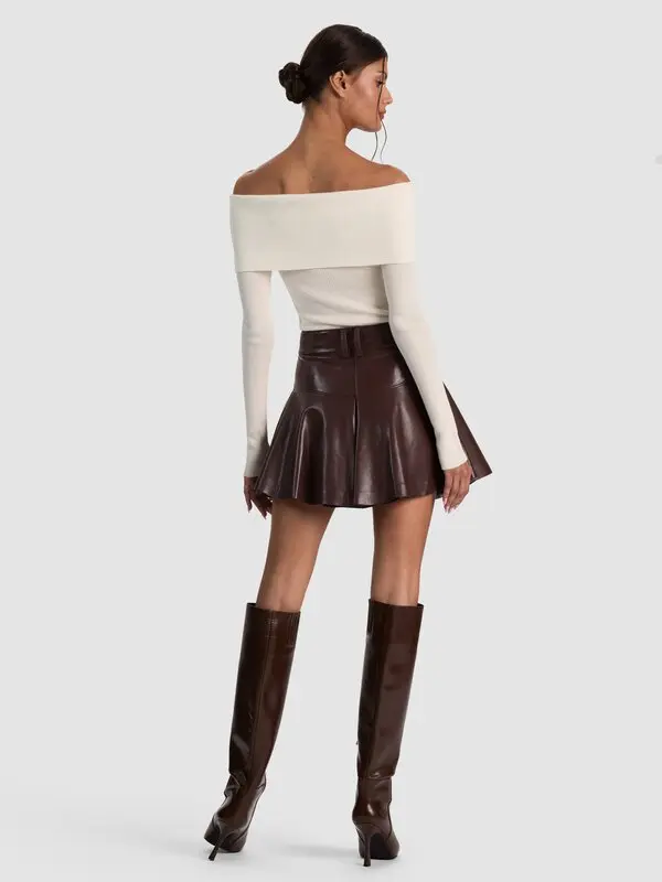 Alice + Olivia Trinity Vegan Ruffle Skirt