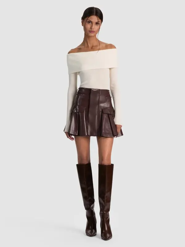 Alice + Olivia Trinity Vegan Ruffle Skirt