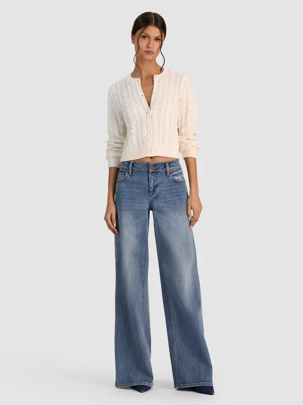Alice + Olivia Doris Puff Sleeve Cardigan