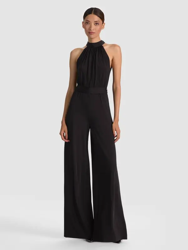 Alice + Olivia Thelma Wide Leg Jumpsuit - Black