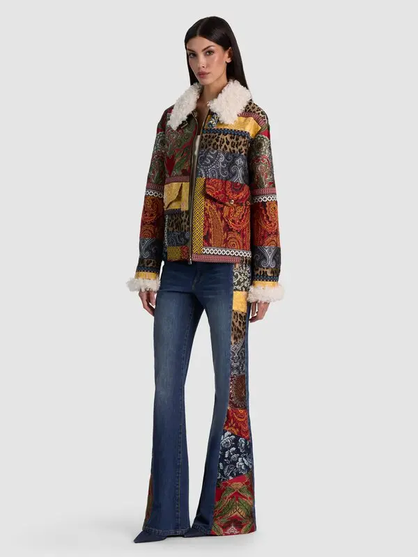Alice + Olivia Hudson Shearling Aviator Coat
