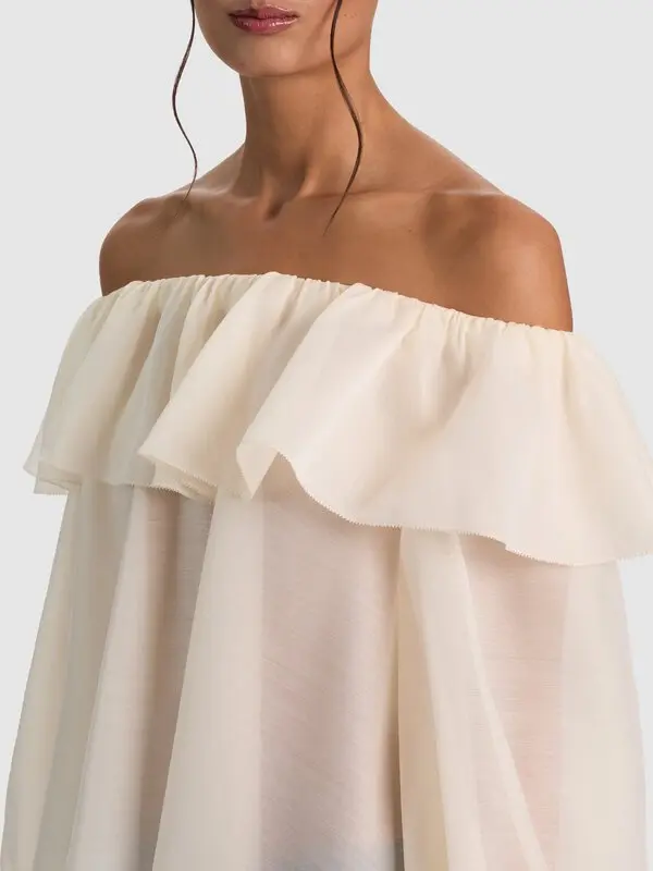 Alice + Olivia Alta Off The Shoulder Ruffle Blouse