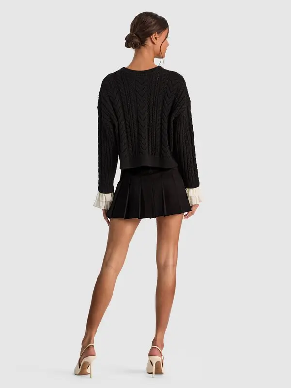 Alice + Olivia Sherlene Ruffle Pullover