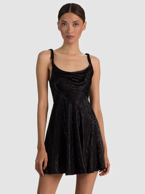 Alice + Olivia Monique Twist Strap Mini Dress