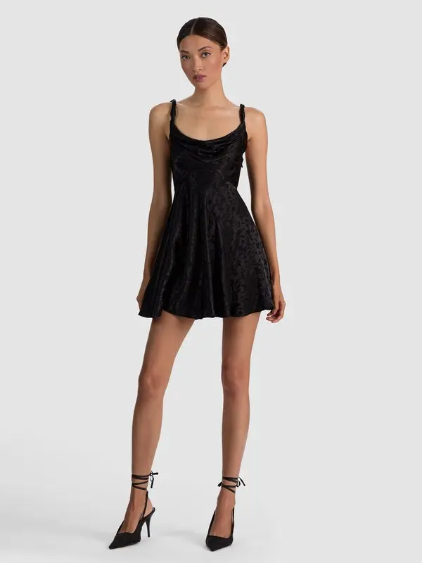Alice + Olivia Monique Twist Strap Mini Dress