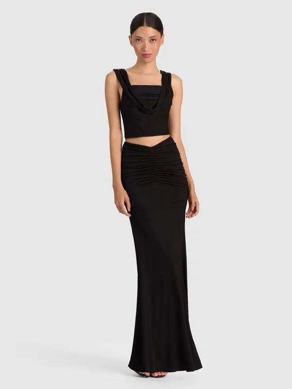 Alice + Olivia Alena Cowl Neck Crop Top