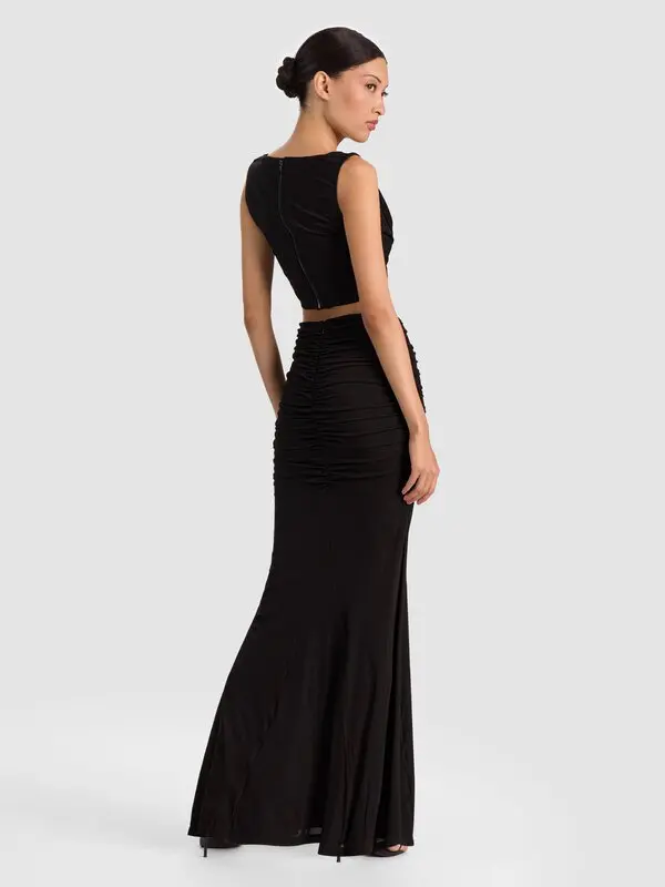 Alice + Olivia Shannon Ruched Hip Maxi Skirt