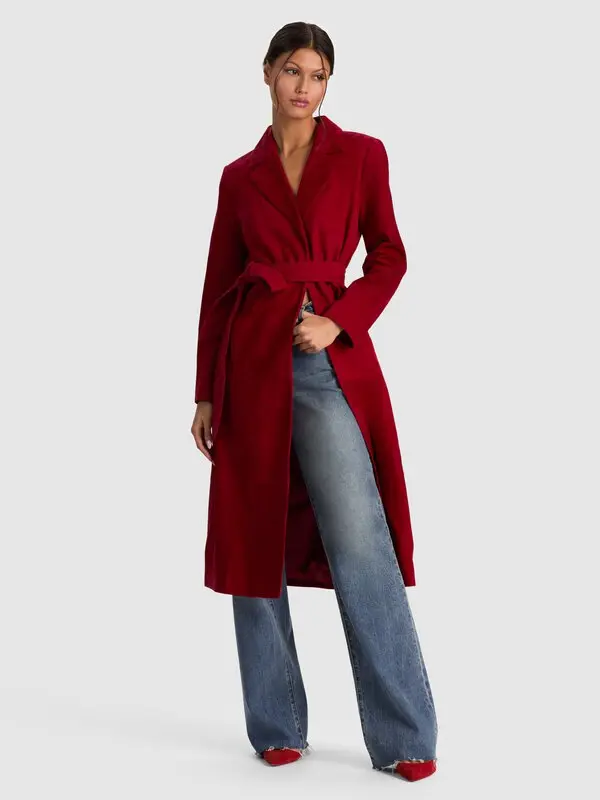 Alice + Olivia Karley Suede Wrap Maxi Coat