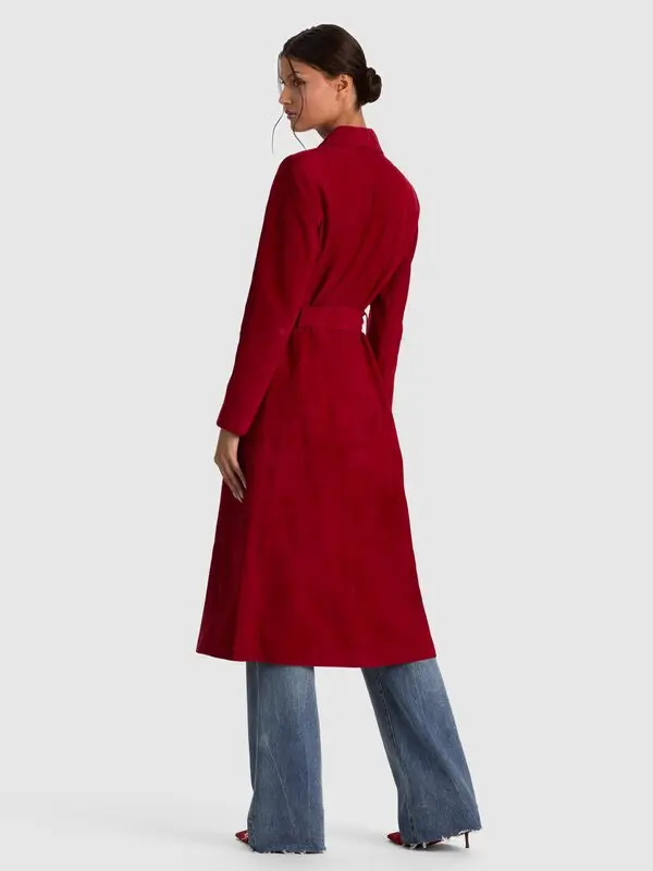 Alice + Olivia Karley Suede Wrap Maxi Coat