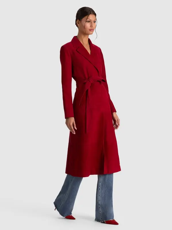 Alice + Olivia Karley Suede Wrap Maxi Coat
