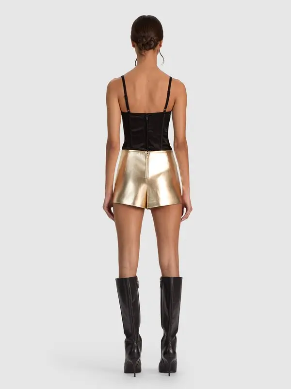 Alice + Olivia Mace Vegan Leather Mini Skort