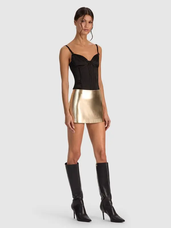 Alice + Olivia Mace Vegan Leather Mini Skort