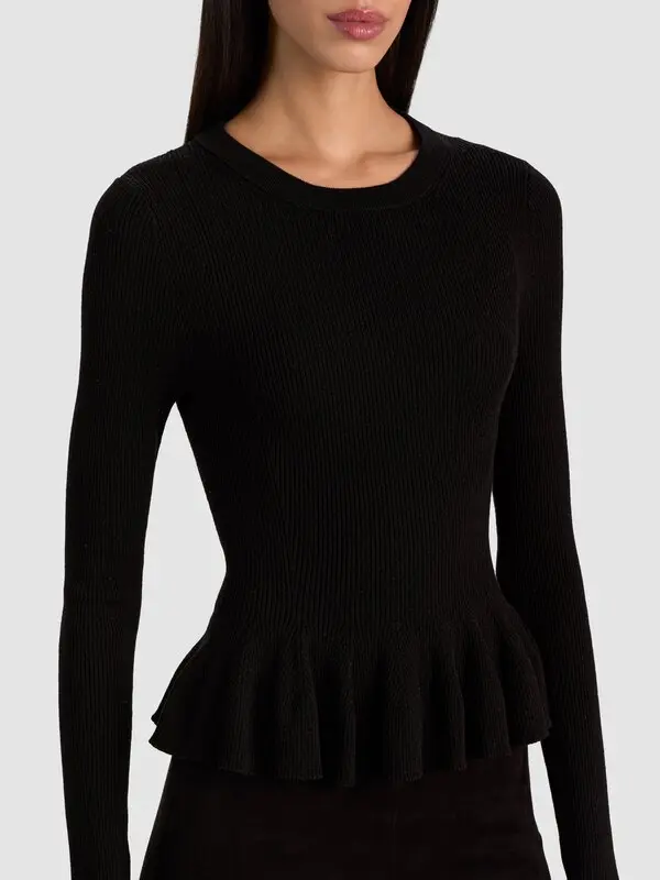 Alice + Olivia Kisha Ribbed Pullover