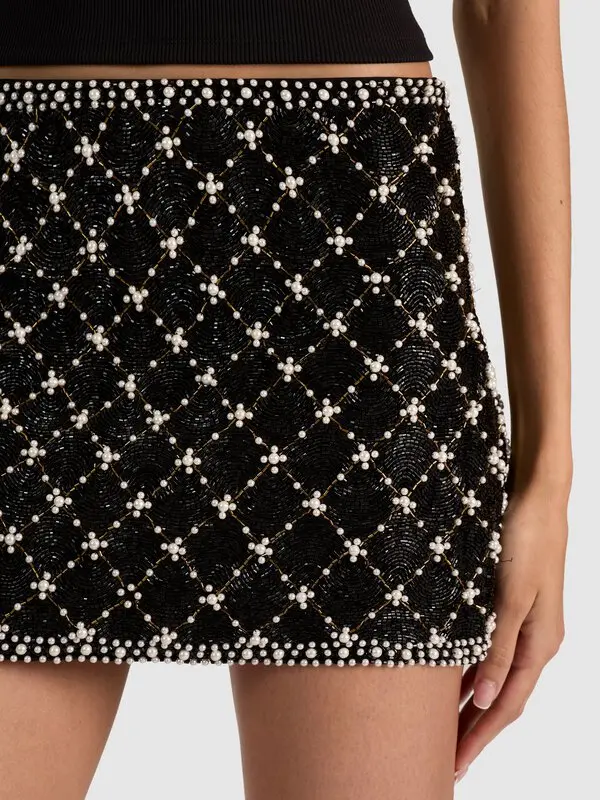 Alice + Olivia Rubi Embellished Mini Skirt - Black/multi